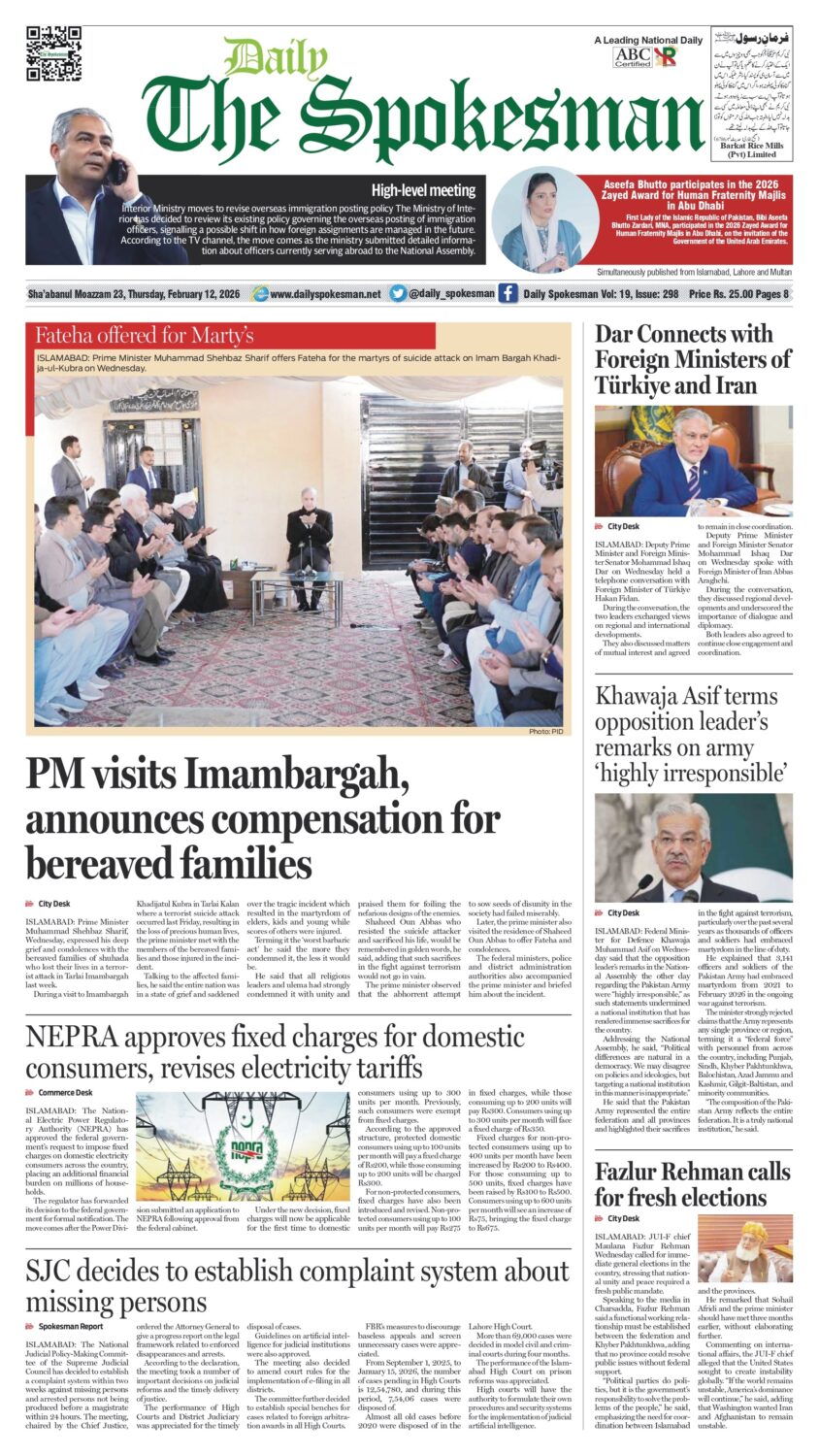 Daily The Spokesman 12 February 2026 - The Daily Spokesman