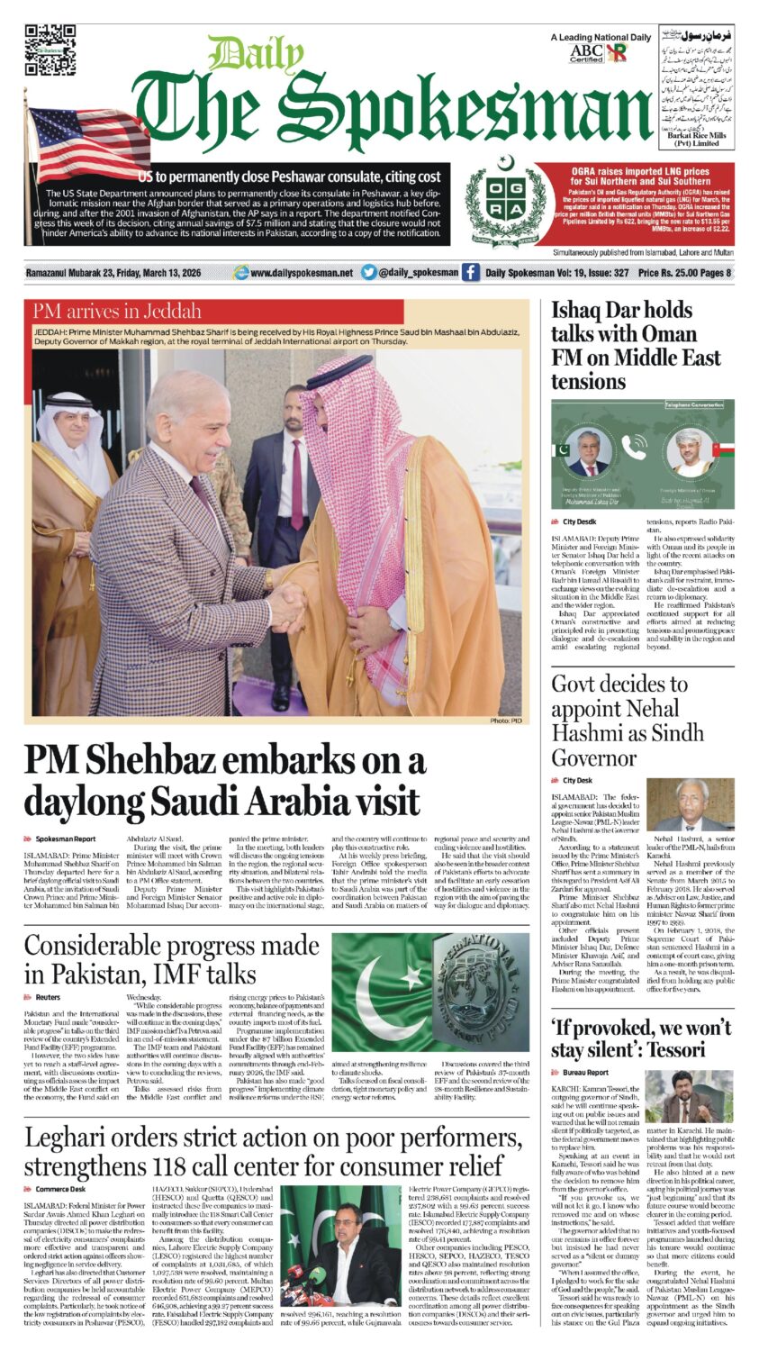 Daily The Spokesman 13 March 2026 - The Daily Spokesman