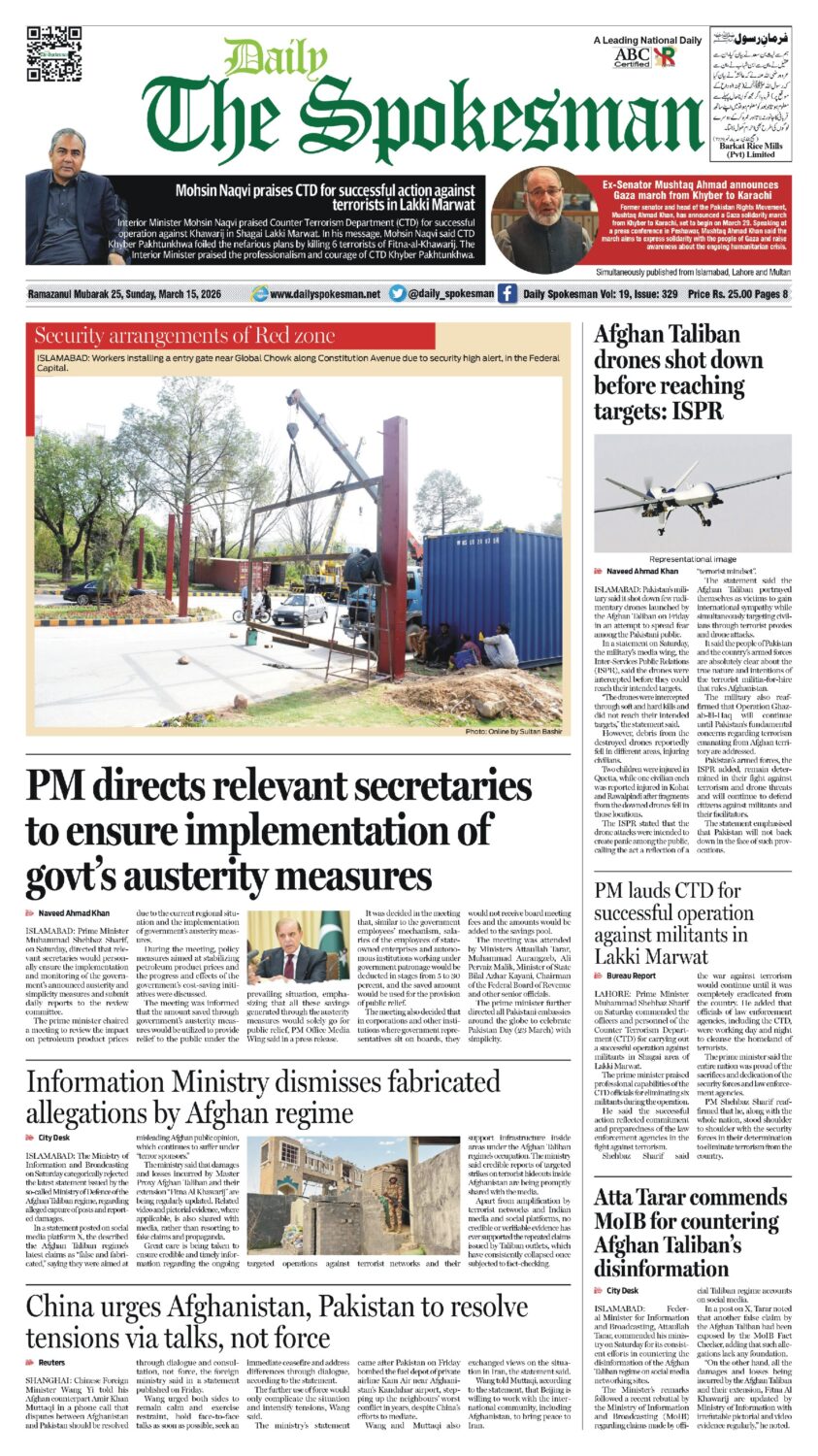 Daily The Spokesman 15 March 2026 - The Daily Spokesman
